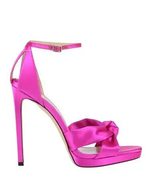 JIMMY CHOO Sandals Size Soft Leather, Textile Fibers - Pink