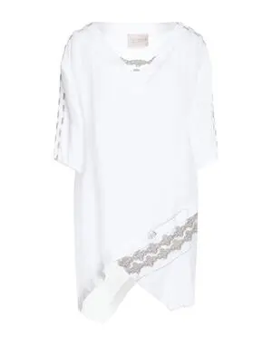 ELISA CAVALETTI BY DANIELA DALLAVALLE Woven Kaftan Top With Bell Sleeves - White