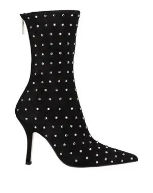 Paris Texas Suede Ankle Boots With Appliqués - Black
