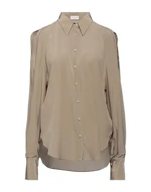 Brunello Cucinelli Crepe Shirt With Appliqués - Beige