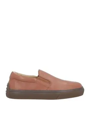 TOD'S Leather Slip-On Sneakers Brown