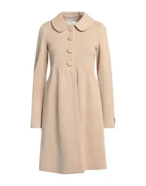 EMMA & GAIA Flannel Single-breasted Coat - Beige