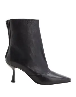 8 BY YOOX Leather Ankle Boots With Back-zip Closure