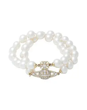 VIVIENNE WESTWOOD Pearl And Cubic Zirconia Bracelet - White