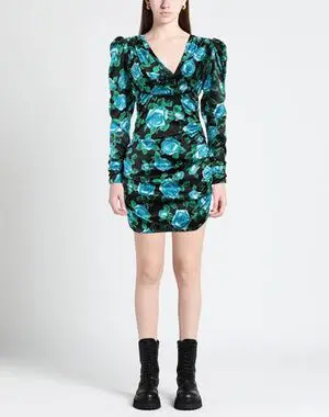 Alessandra Rich Mini Floral-print Silk Dress - Black