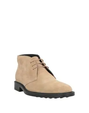TOD'S Leather Ankle Boots - Beige