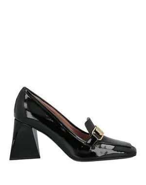 POLLINI Soft Leather Loafers With Varnished Effect