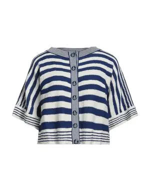 Elisabetta Franchi Striped Knit Cardigan - Blue