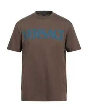 Versace Man T-shirt White Size M Cotton Green