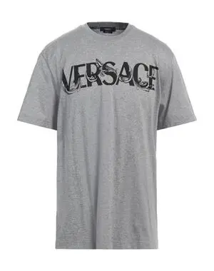 Versace Man T-shirt White Size M Cotton Grey