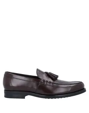 TOD'S Burgundy Calfskin Loafers - Red