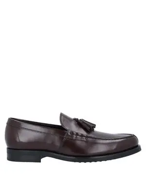 TOD'S Burgundy Calfskin Loafers - Red