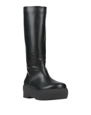 GIA BORGHINI Leather Flatform Boots - Black