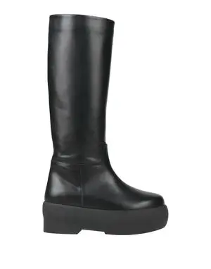 GIA BORGHINI Leather Flatform Boots - Black