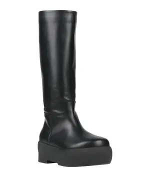 GIA BORGHINI Leather Flatform Boots - Black