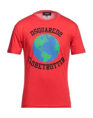 Dsquared2 Man T-shirt Black Size S Cotton Red