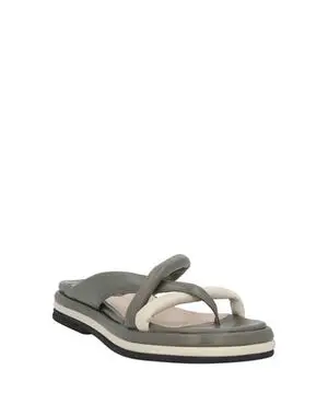 IXOS Leather Thong Sandals - Military Green