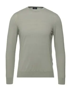 DRUMOHR Man Sweater Light Brown Size 38 Cashmere Sage Green
