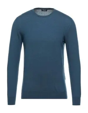 DRUMOHR Man Sweater Light Brown Size 38 Cashmere Slate Blue
