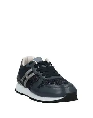 Hogan Sneakers In Leather And Textile - Blue
