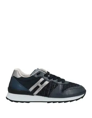 Hogan Sneakers In Leather And Textile - Blue