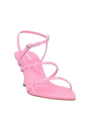 GIA BORGHINI Patent Leather Strappy Geometric Heel Sandals