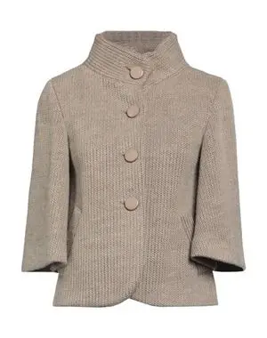 EMMA & GAIA Knitted Peplum Jacket Beige