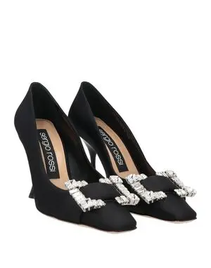 SERGIO ROSSI Pumps With Crystal Appliqués - Black
