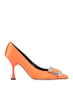 SERGIO ROSSI Pumps With Crystal Appliqués Orange