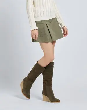 8 BY YOOX Split Leather Round-toe Boots - Green