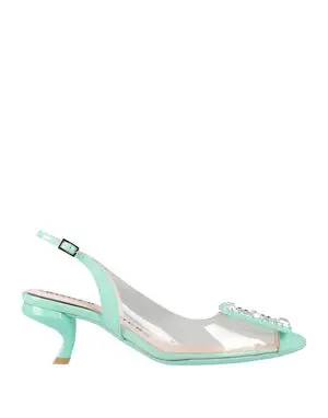 ROGER VIVIER Pumps In Leather And Textile Fibers - Blue