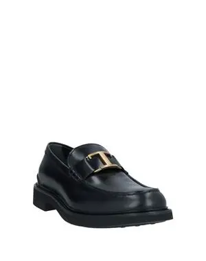 TOD'S Leather Loafers With Gold Tone Buckle