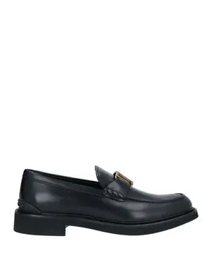 TOD'S Leather Loafers With Gold Tone Buckle