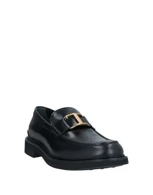 TOD'S Leather Loafers With Gold Tone Buckle