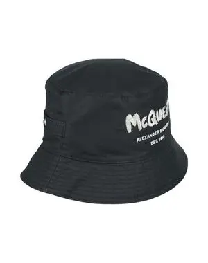 Alexander McQueen Bucket Hat With Logo - Black