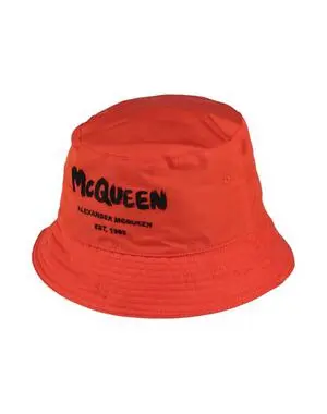 Alexander McQueen Bucket Hat With Logo Orange