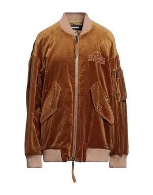 Dsquared2 Velvet Bomber Jacket With Logo