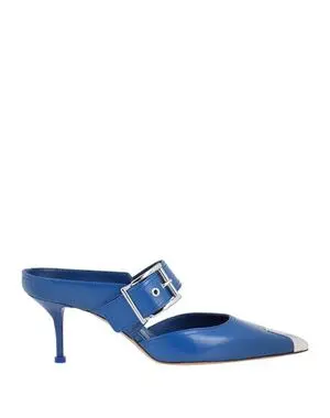 Alexander McQueen Mules & Clogs In Leather Blue
