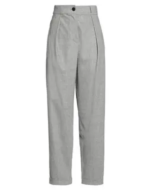 Emporio Armani Tapered Virgin Wool Blend Trousers - Light Grey