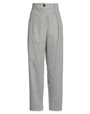 Emporio Armani Tapered Virgin Wool Blend Trousers - Light Grey