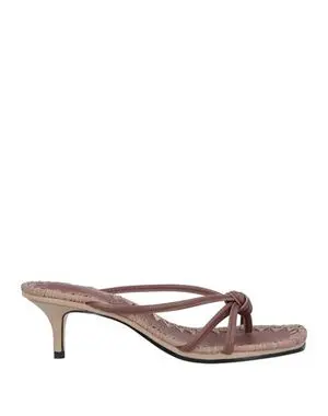 MARA&MINE Leather Thong Sandals - Brown