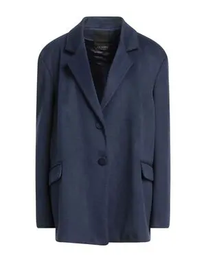 YES LONDON Velvet Single-breasted Blazer - Navy