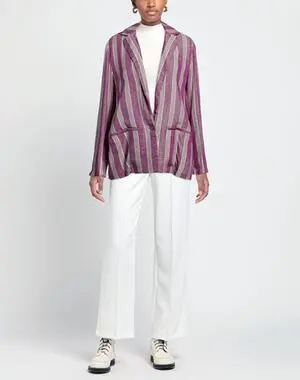 MANILA GRACE Striped Blazer - Purple