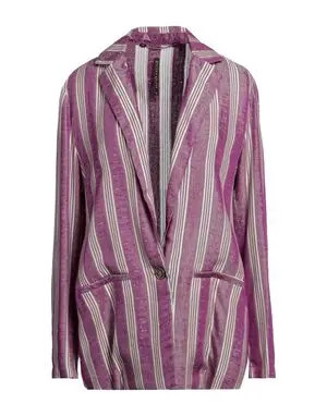 MANILA GRACE Striped Blazer - Purple