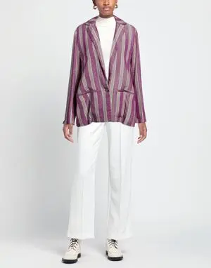 MANILA GRACE Striped Blazer - Purple