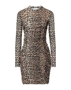 GANNI Mini Leopard-print Tulle Bodycon Dress