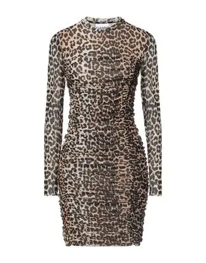 GANNI Mini Leopard-print Tulle Bodycon Dress