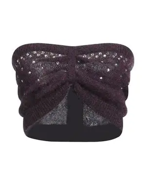 Alessandra Rich Knitted Crop Top - Purple