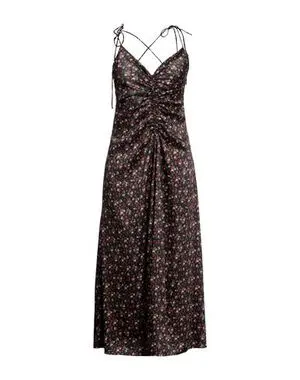 Sandro Satin Floral-print Midi Dress