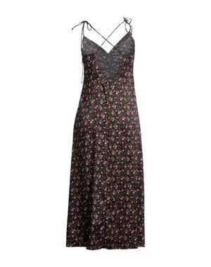 Sandro Satin Floral-print Midi Dress